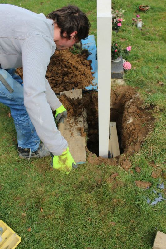 Gravestone installation - monolith or dowel? | Stoneletters
